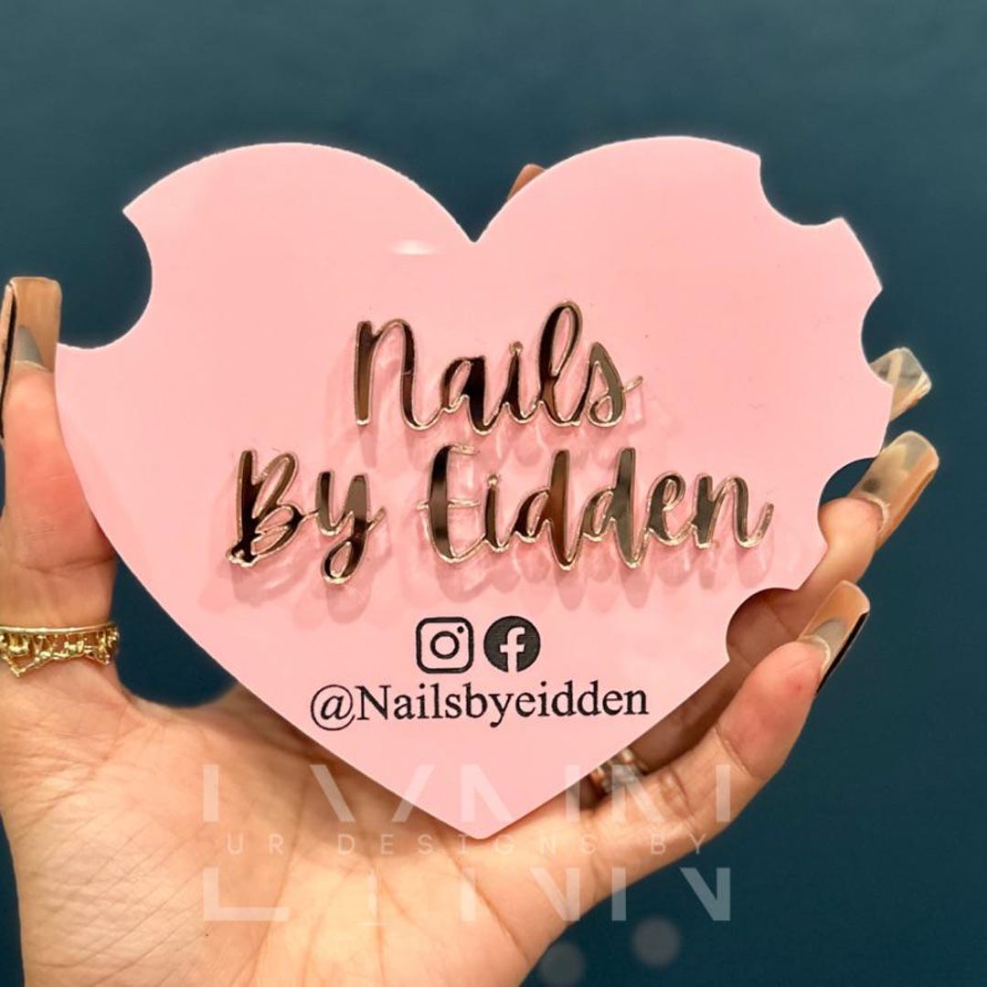 Heart Nail Photo Prop | Nail Technician | Acrylic Nailfie | Heart ...