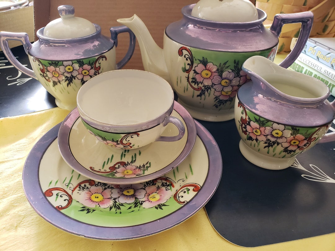Vintage Lusterware Tea Set - Etsy