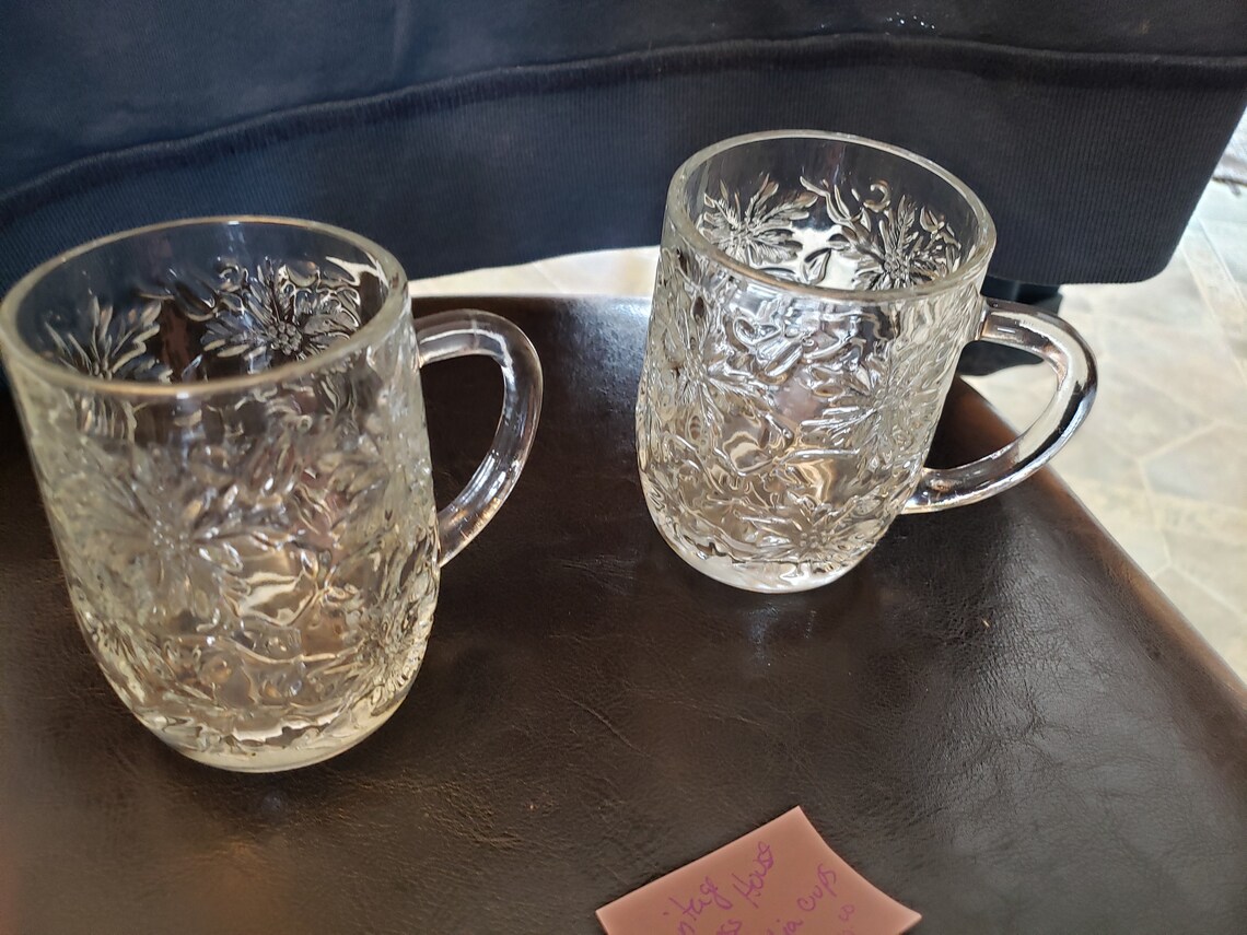 Princess House Poinsettia Cups - Etsy