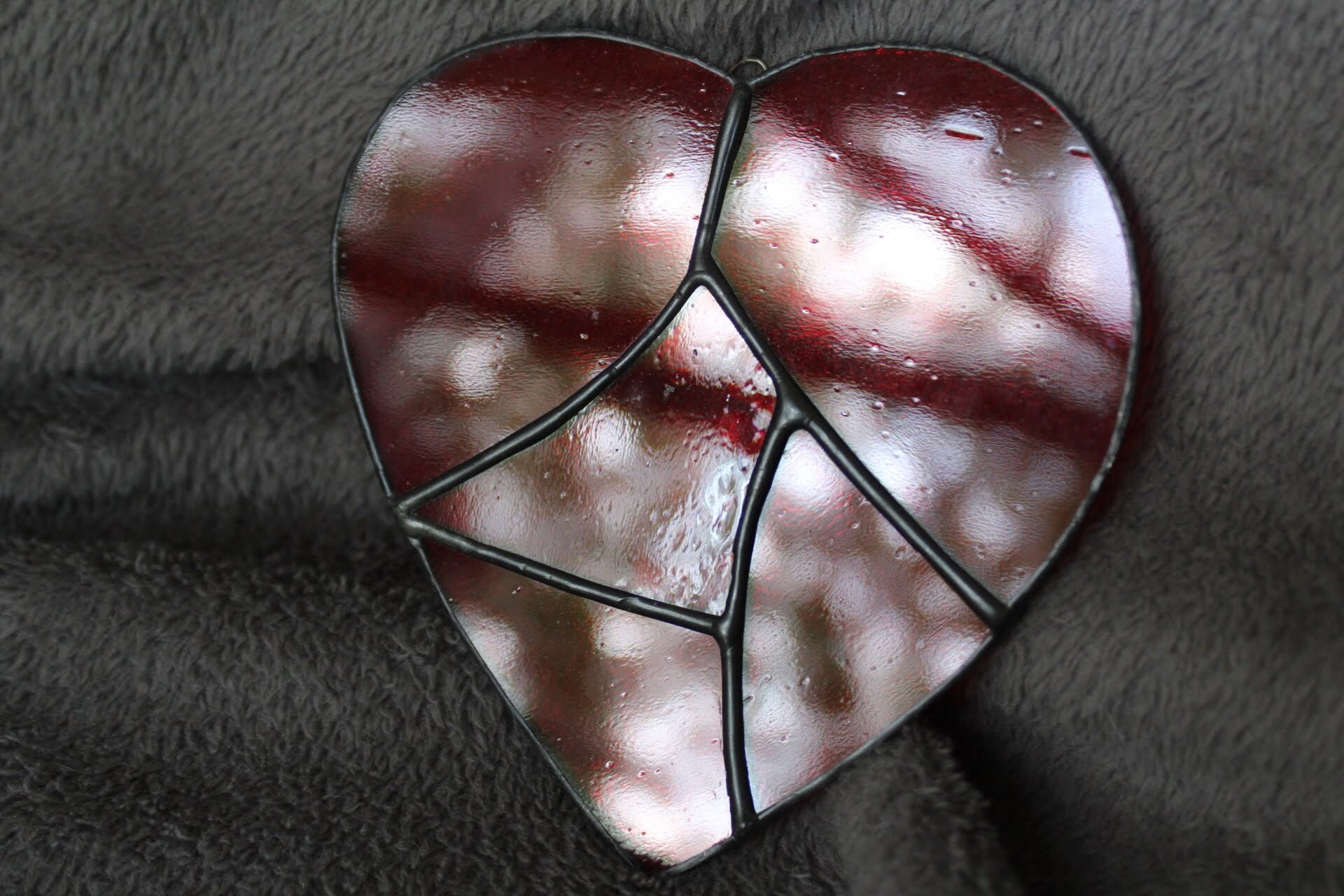 Red Stained Glass Heart Window Ornament - Etsy