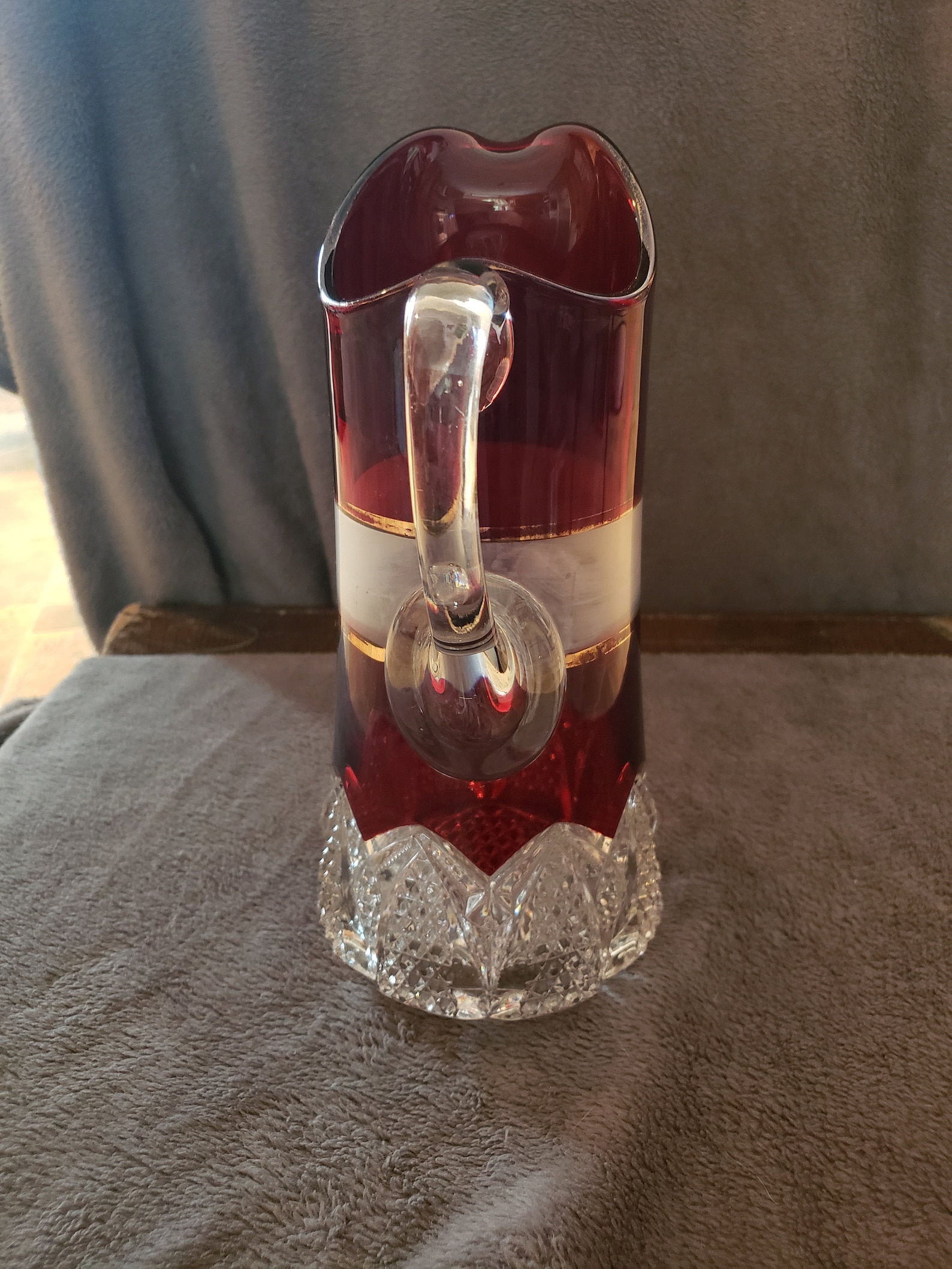 Vintage Eapg Ruby Flash Glass Pitcher - Etsy