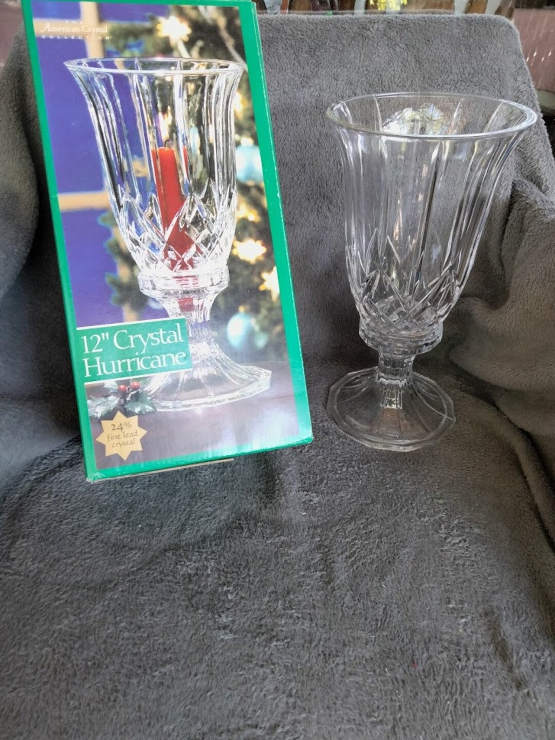 American Crystal Collection 12" Hurrican Candle Holder 24% Fine Lead ...