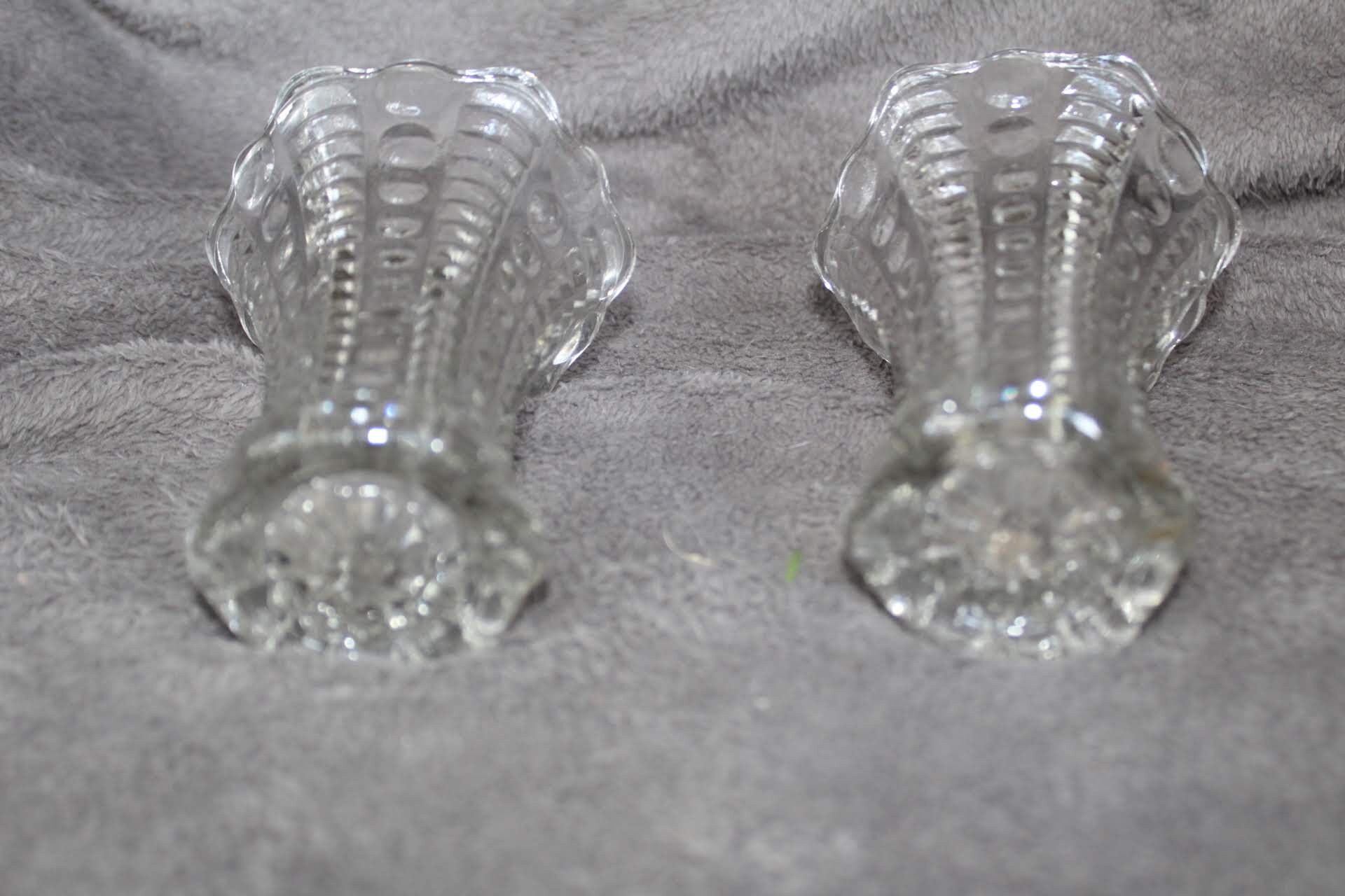Vintage Art Deco Style Clear Bubbled, Flared Glass Vases - Etsy