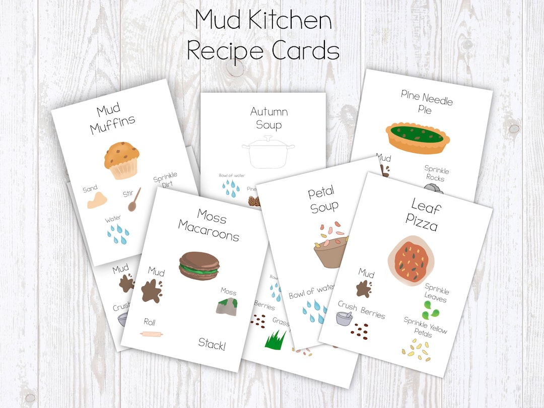 Mud Kitchen Recipe Cards, Homeschool Dramatic Play, Montessori Learning ...