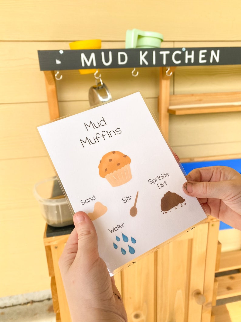 Mud Kitchen Recipe Cards, Homeschool Dramatic Play, Montessori Learning ...