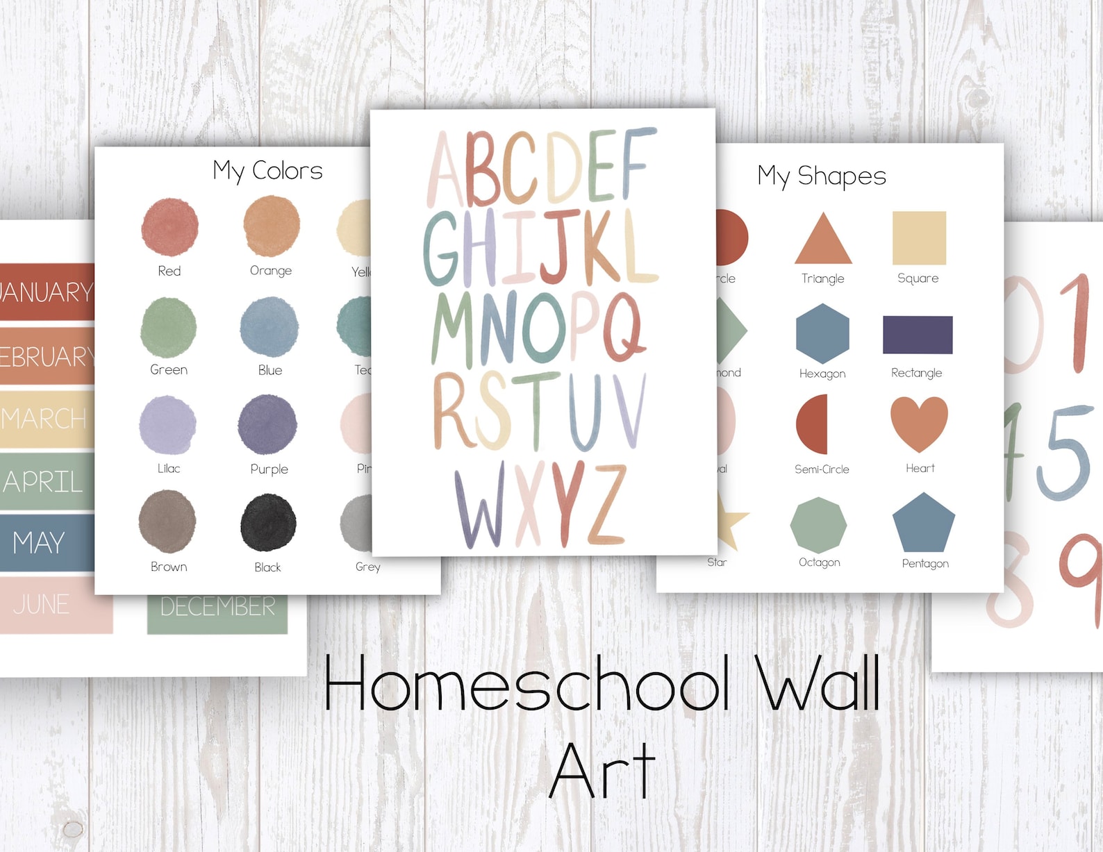 Printable Educational Posters, Preschool Classroom ABC, Numbers, Shapes ...