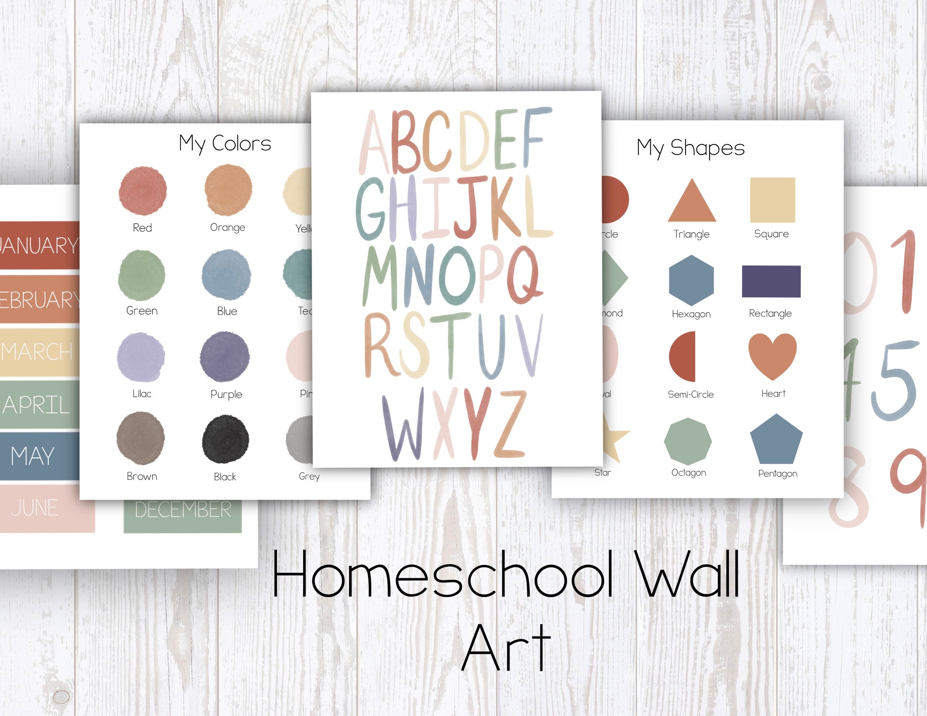 Printable Educational Posters, Preschool Classroom ABC, Numbers, Shapes ...