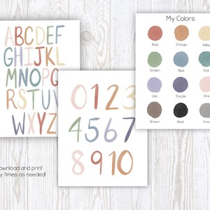 Printable Educational Posters, Preschool Classroom ABC, Numbers, Shapes ...