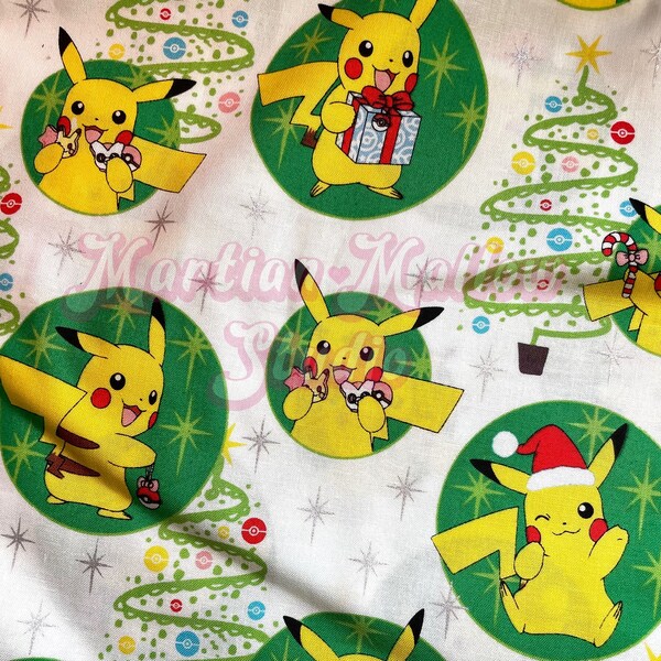 Pikachu Santa Fabric - Etsy