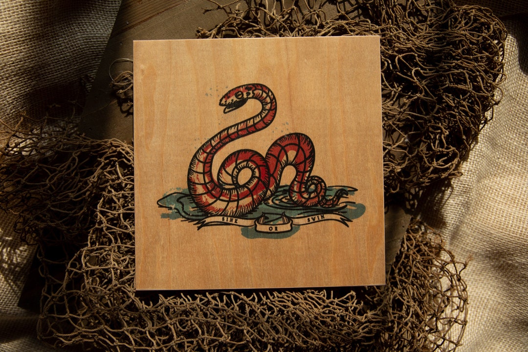 Serpent Wood Print / ello BEASTIE Art Print sobre panel de madera ...