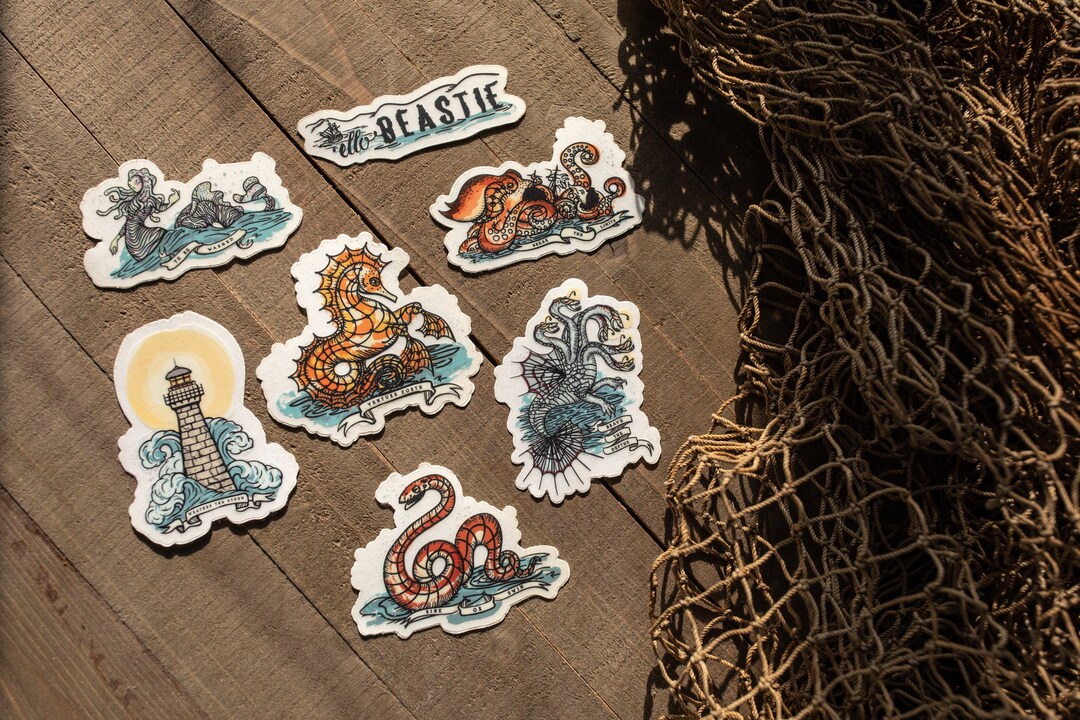 Sticker Packs / Ello BEASTIE Weatherproof Transparent Vinyl Stickers - Etsy