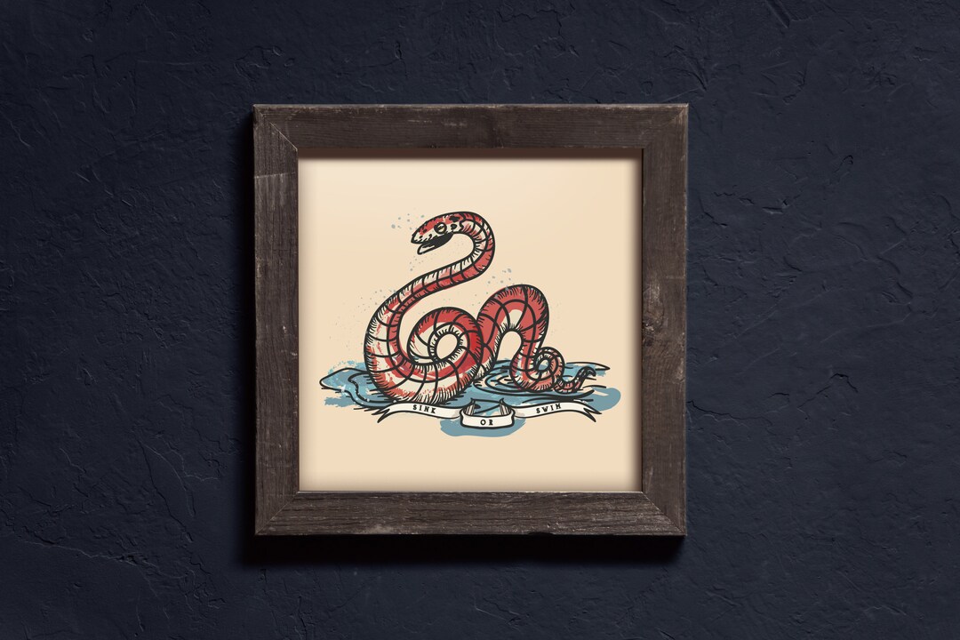 Estampado de brillo de serpiente marina / ello BEASTIE Lámina artística ...