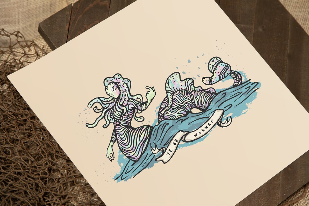 Mermaid Poster Print / Ello BEASTIE Art Print - Etsy