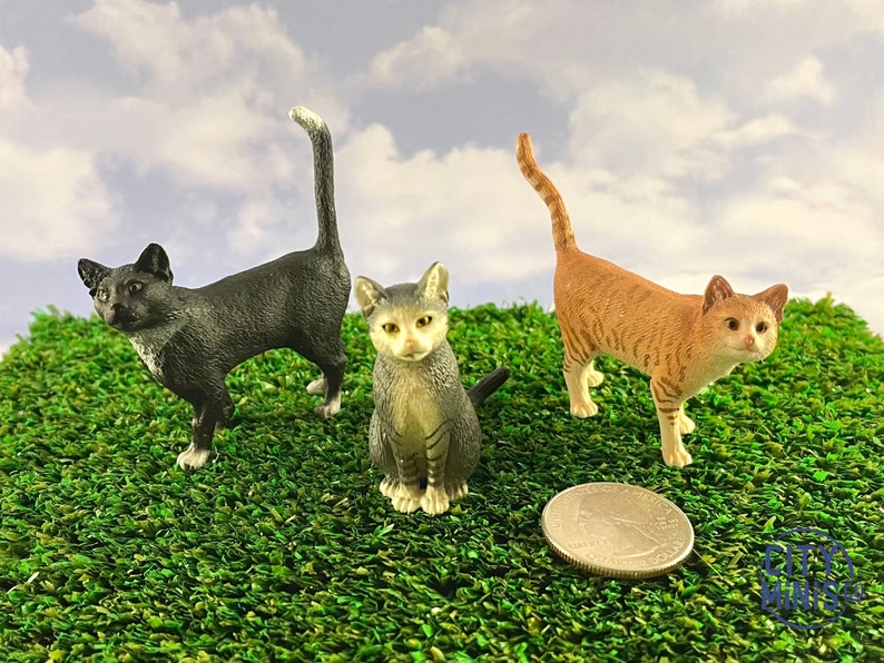 City Mini Cat Pack - Dollhouse Miniature Cat, Micro Mini Figures ...