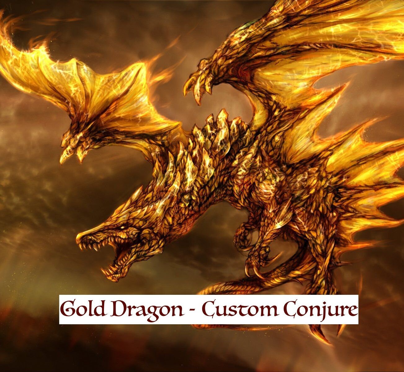 Gold Dragon Custom Conjure Spirit Companion Protector Wise ...