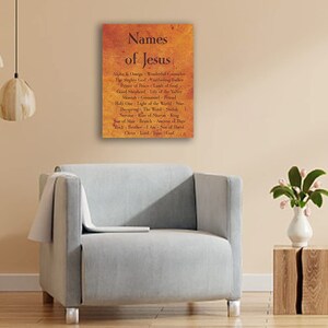 NAMES OF JESUS Canvas Poster Christian Art Print, Bible Scripture Verse ...