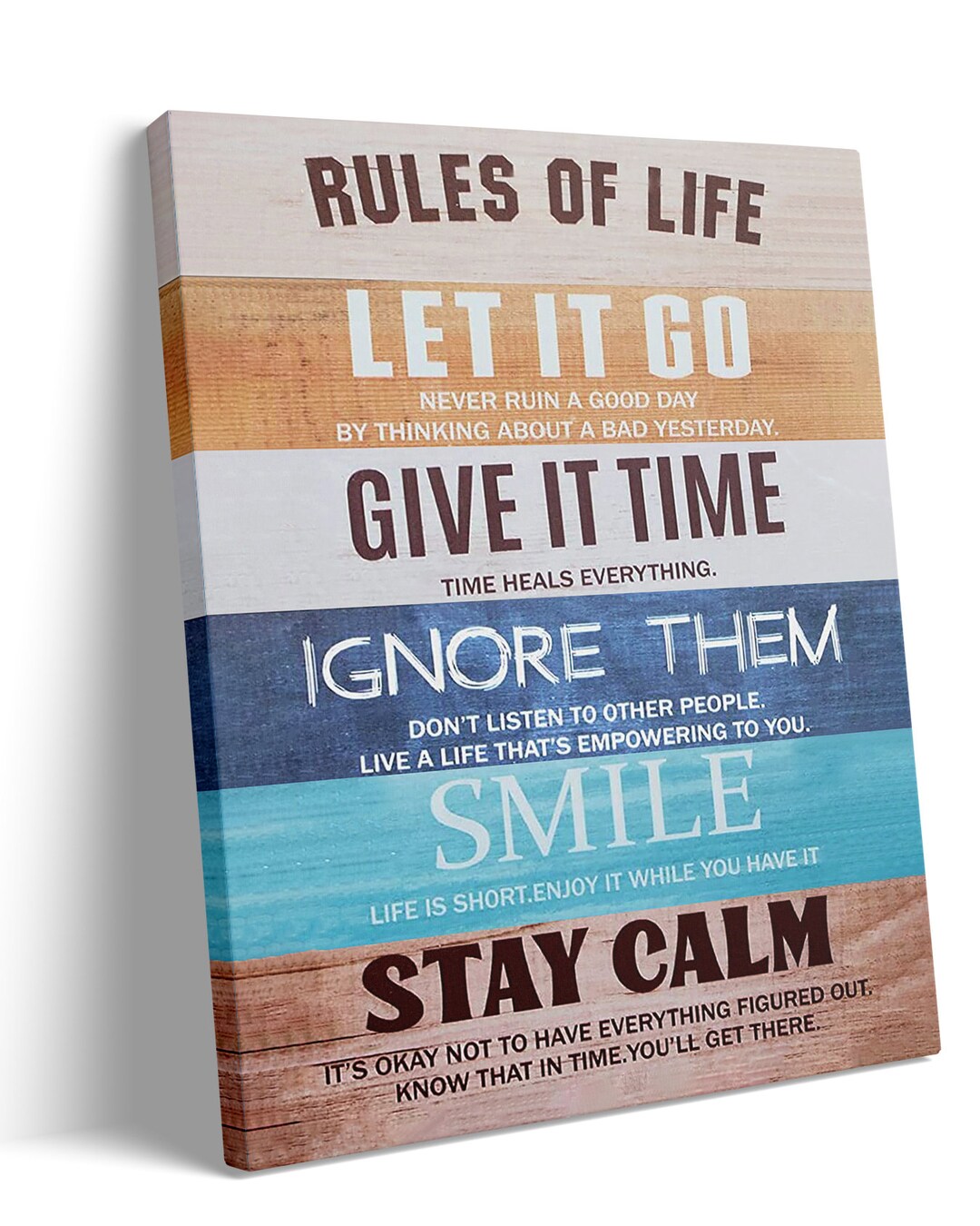 Rules of Life Motivational Poster Canvas Inspirational Wall Art Office ...