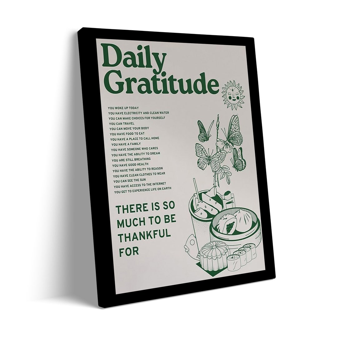 Vintage Green Inspirational Quotes Daily Gratitude Posters for Room ...