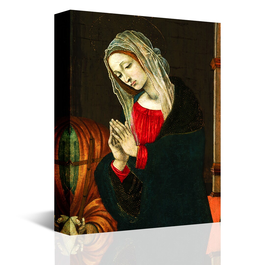 Blessed Virgin Mary Canvas Poster Mother Mary Painting Catholic Canvas ...