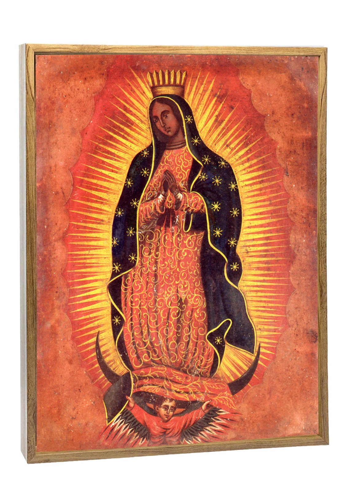 Virgin Mary Canvas Wall Art With Floating Frame Four Color | Etsy