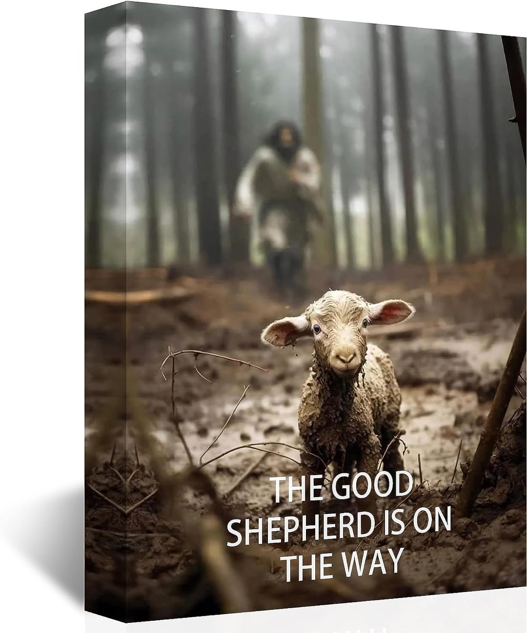 Jesus Paintings Canvas Wall Art Jesus Saving the Lost Lamb Poster Print ...