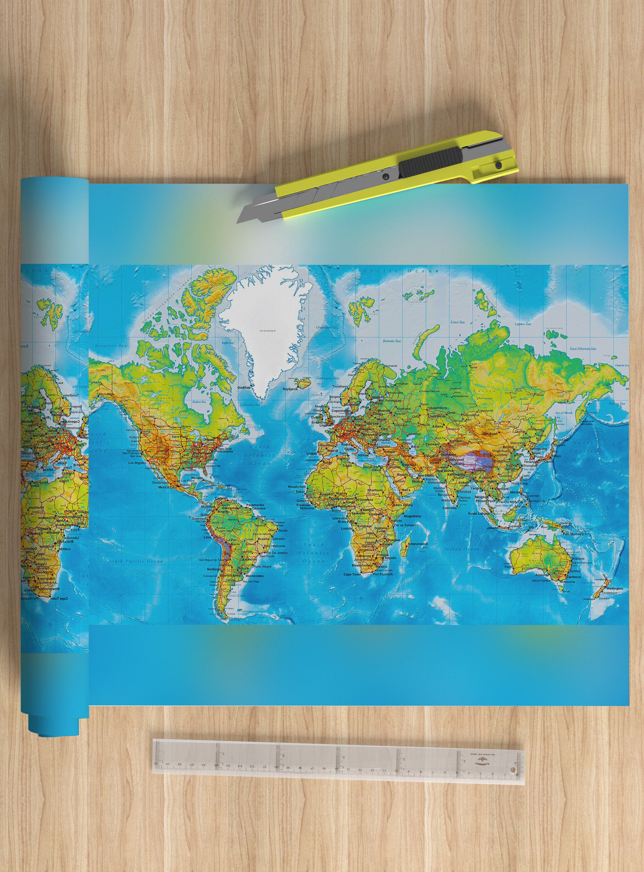 World Classic Premier Wall Map Poster Canvas Prints Wall Art - Etsy