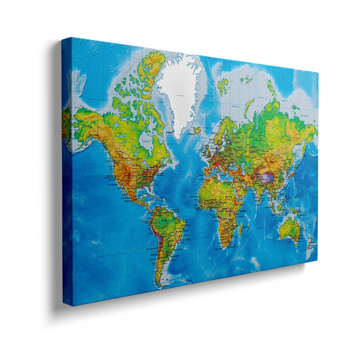 World Classic Premier Wall Map Poster Canvas Prints Wall Art | Etsy