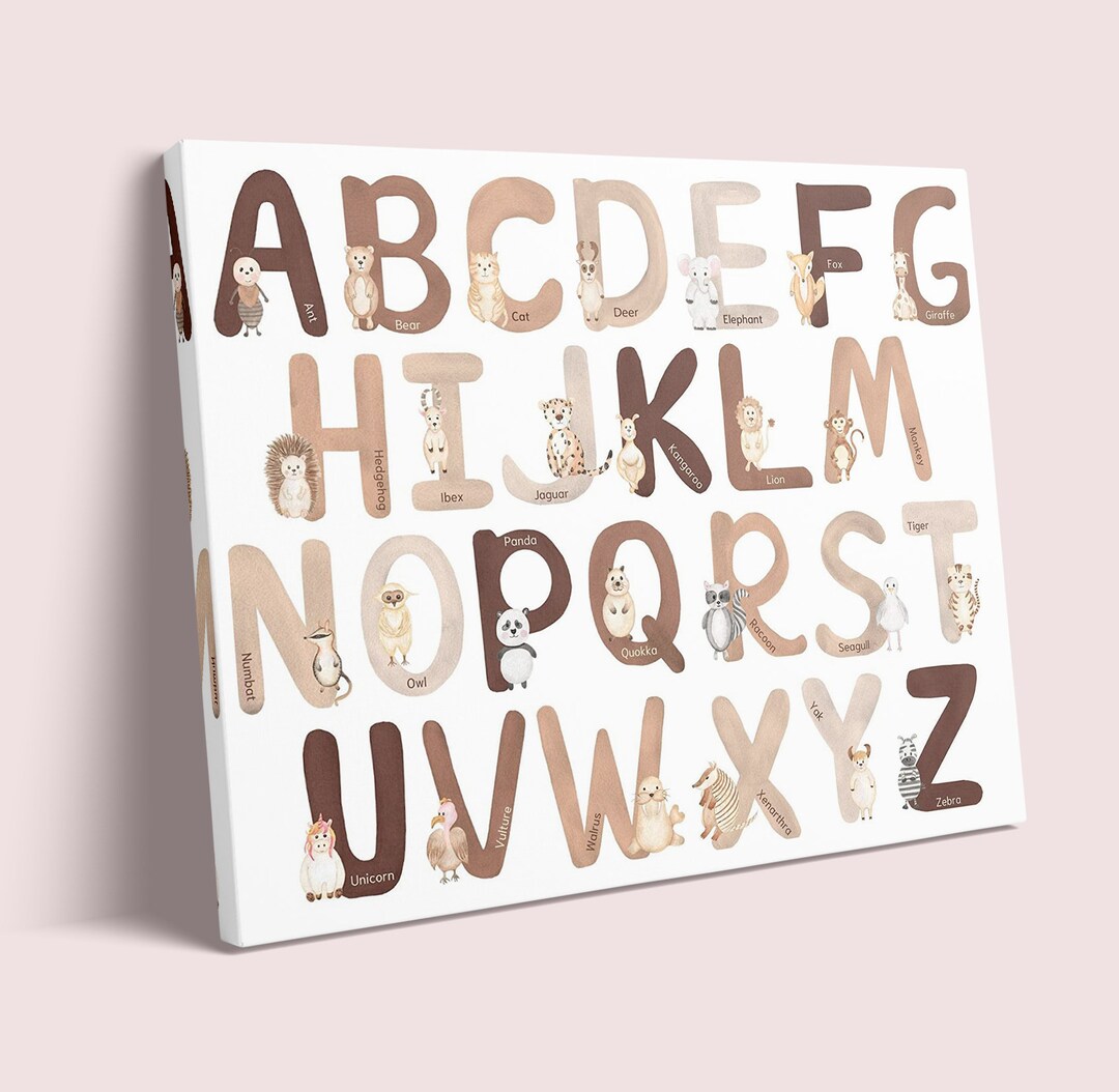 Neutral Animal Alphabet Wall Decal - Alphabet Letters for Wall | 26 ...