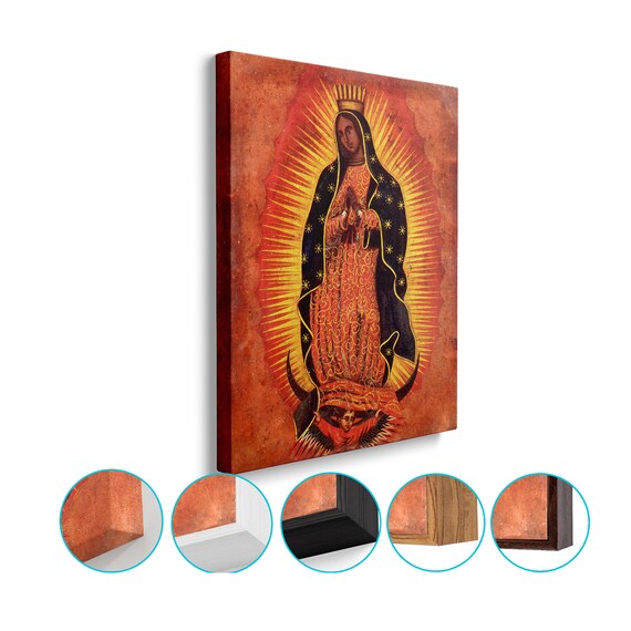 Virgin Mary Canvas Wall Art With Floating Frame Four Color | Etsy