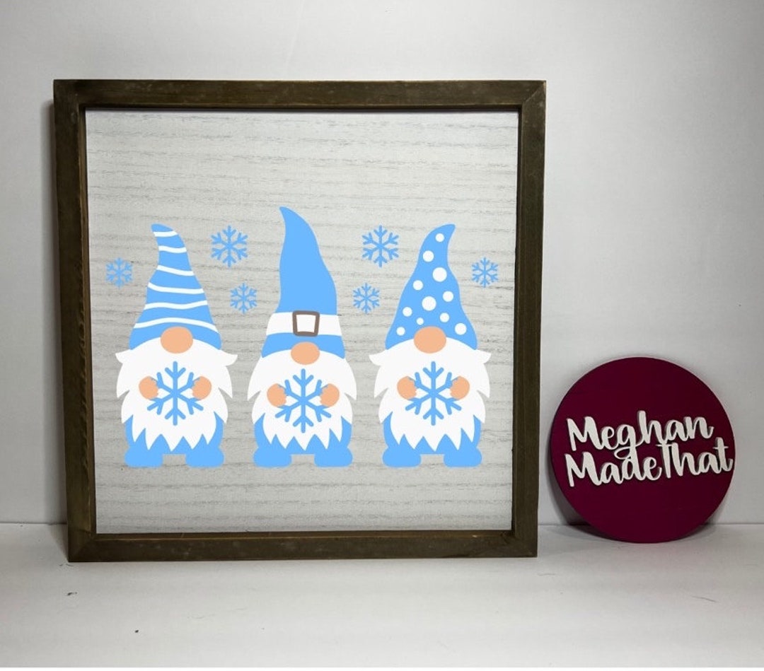 Snowflake Gnomes Sign Winter Gnomes Gnome Decorations - Etsy