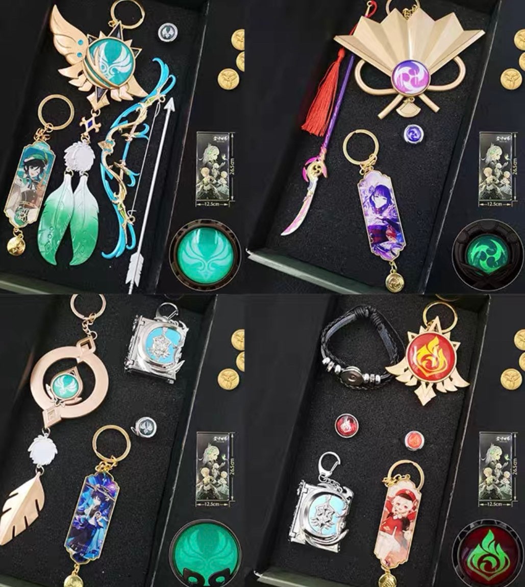 Genshin Impact Character Weapons Set Gaming Keychain Sets Glow - Etsy ...