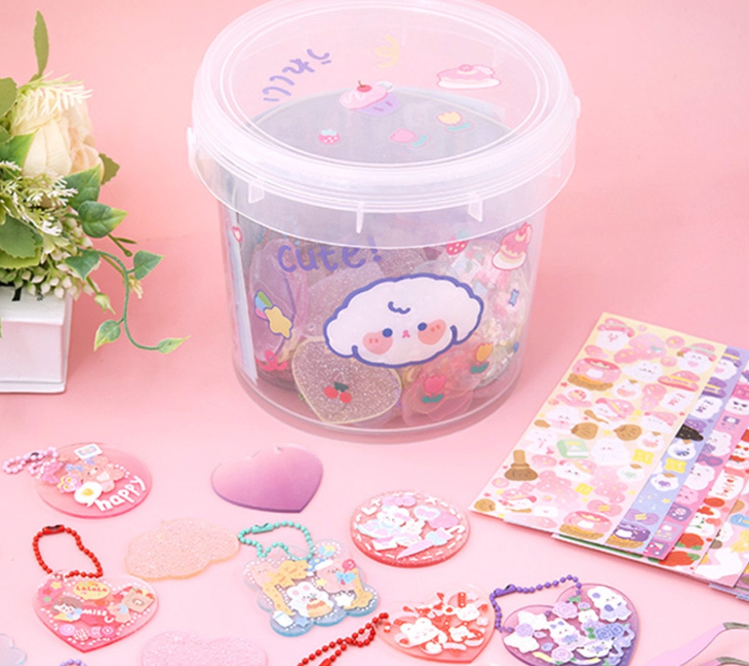 Diy Craft Keychain Making Kit Cute Kawaii Stickers Guka Big - Etsy UK