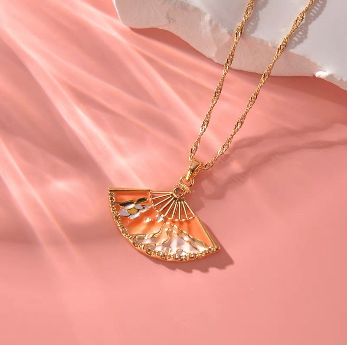 Ayaka Fan Themed Multi Coloured Genshin Impact Necklace - Etsy