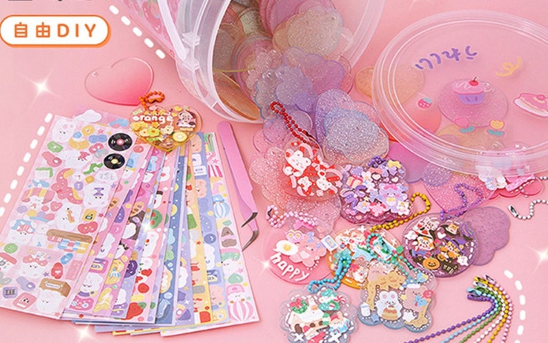 Diy Craft Keychain Making Kit Cute Kawaii Stickers Guka Big - Etsy UK