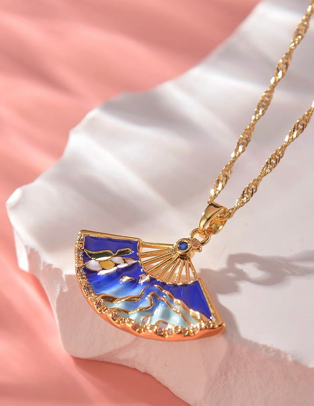 Ayaka Fan Themed Multi Coloured Genshin Impact Necklace Jewelry - Etsy