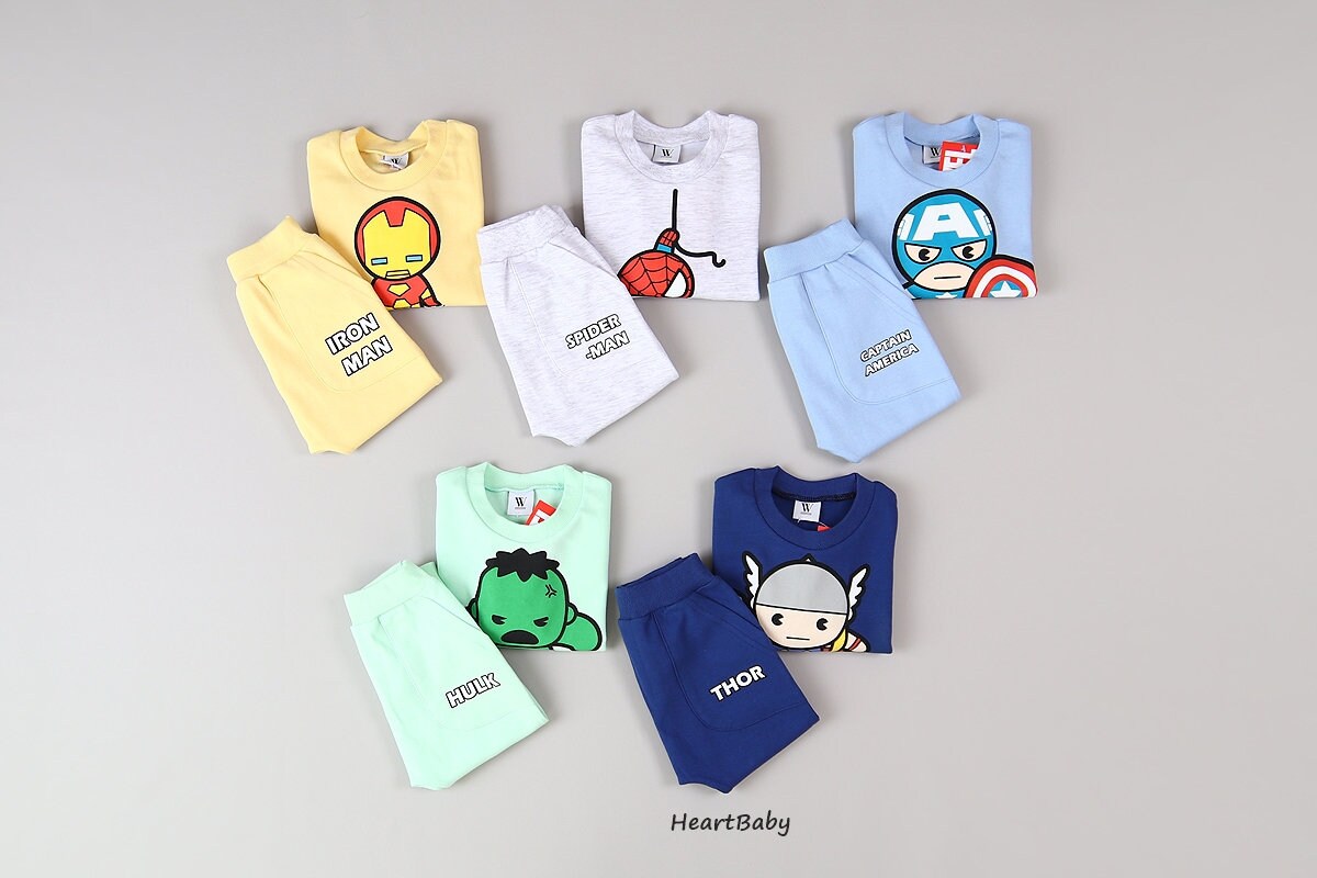 5 Color Marvel Toddler Set Marvel Kids Set Thor Captain America Spider ...