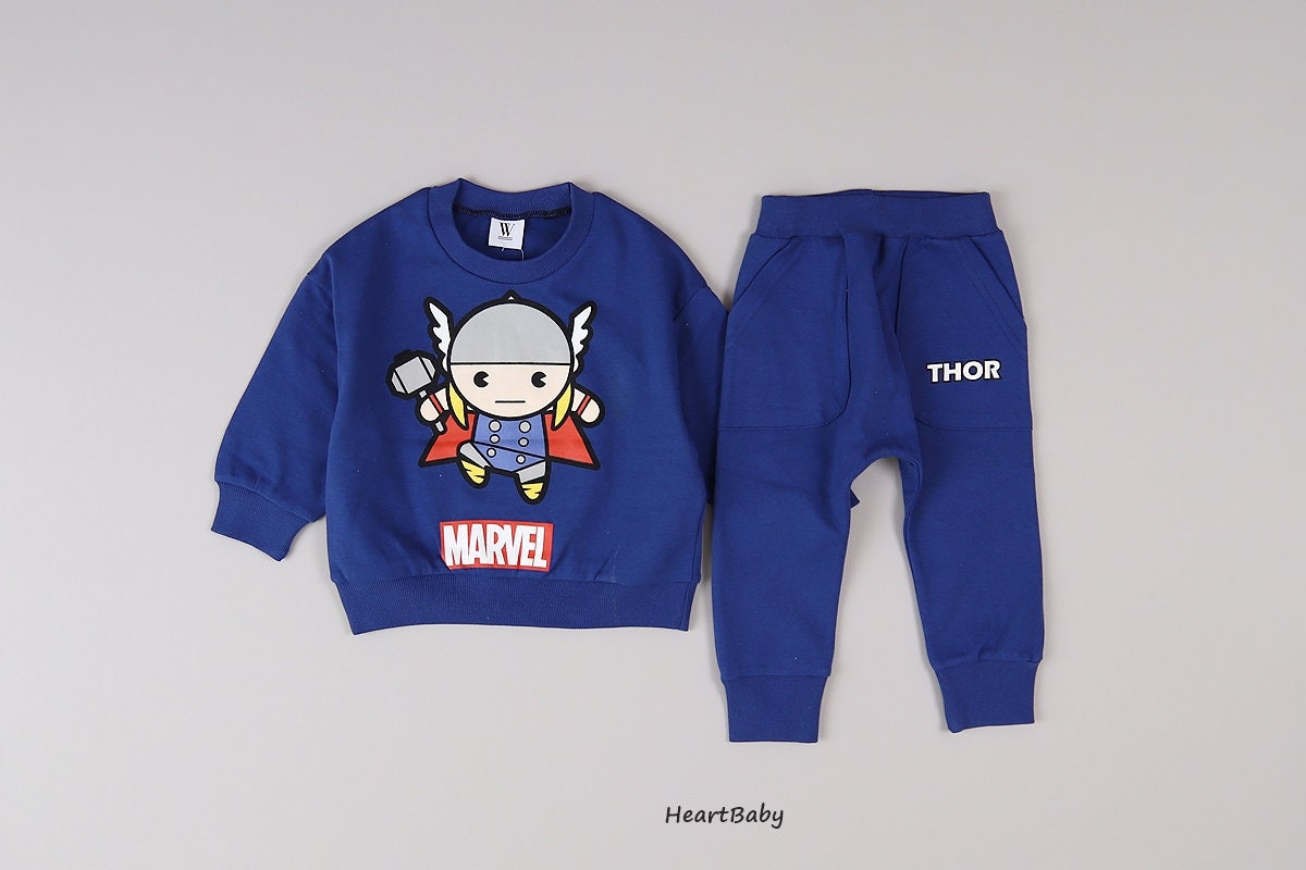 5 Color Marvel Toddler Set Marvel Kids Set Thor Captain America Spider ...