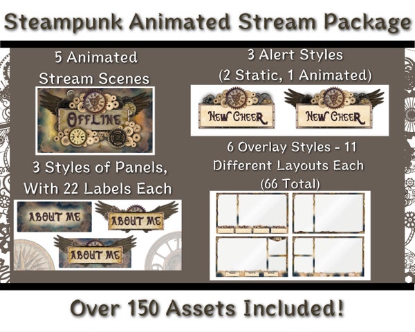 Stargate: Steampunk Starry Themed Stream Graphics for Twitch - Etsy Canada