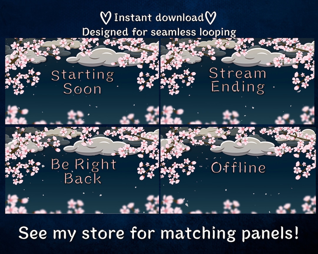 Sakura Streaming Scenes | Cherry Blossom | 4 Overlay Videos | Stream ...