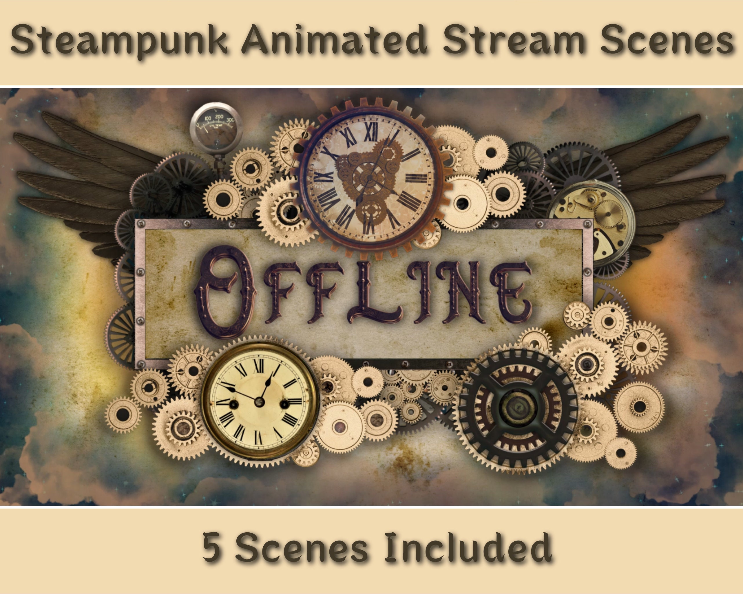 Steampunk Twitch Scenes for Streaming | Animated | High Quality ...