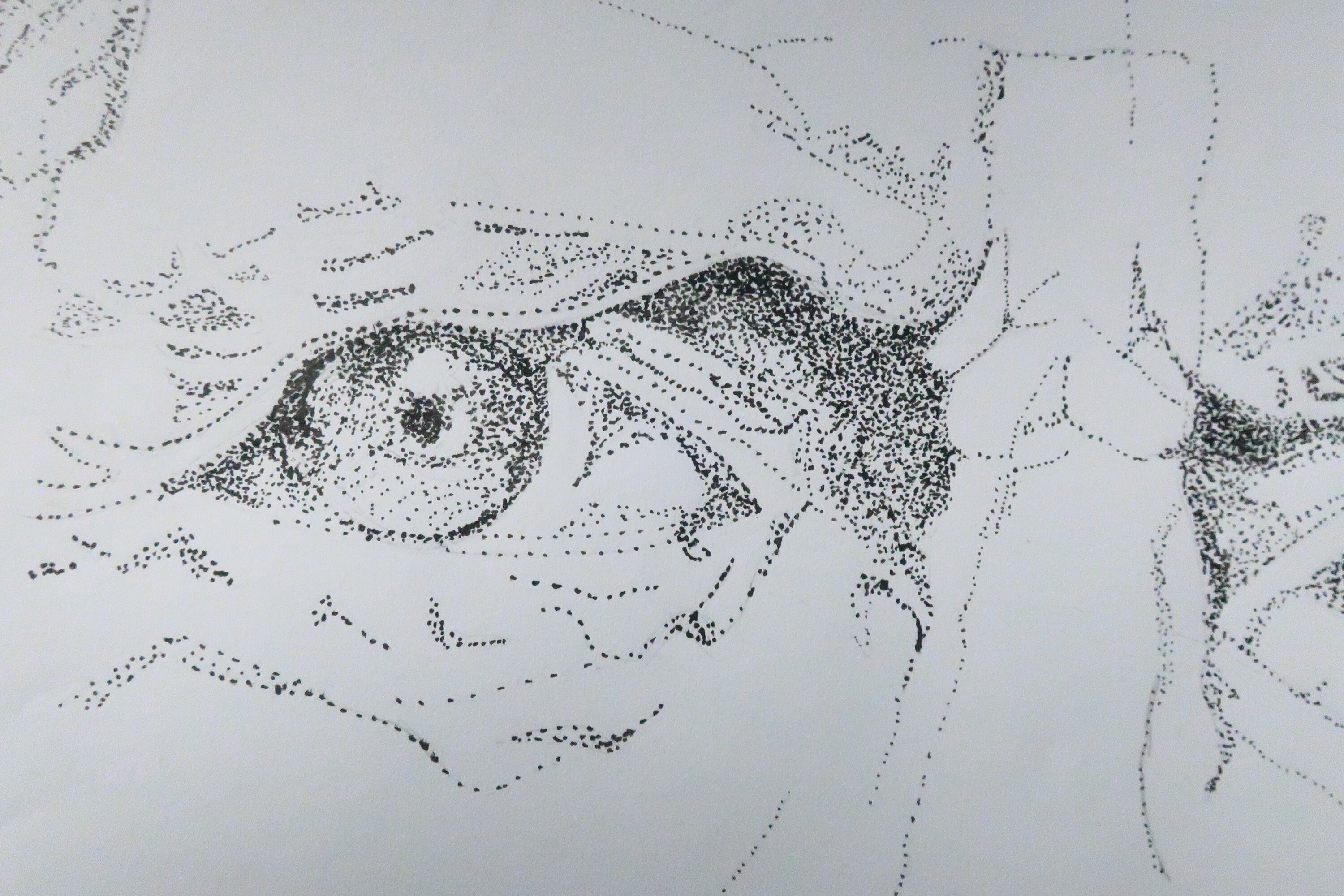 Glance. Drawing in Pen and Indian Ink. Pointillism Style. Made in ...