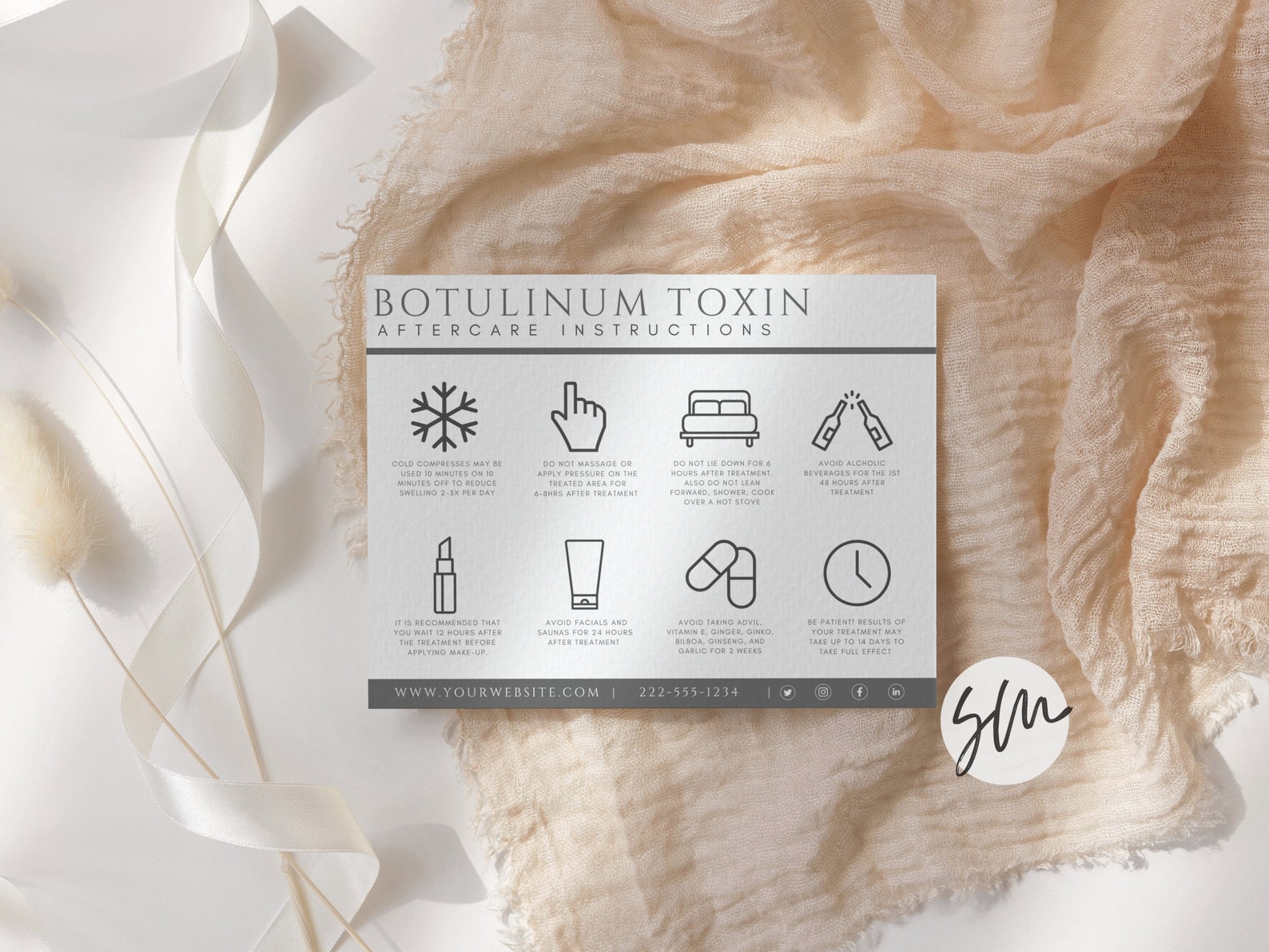 EDITABLE Botox Aftercare, Botox Pre and Post Treatment Care ...