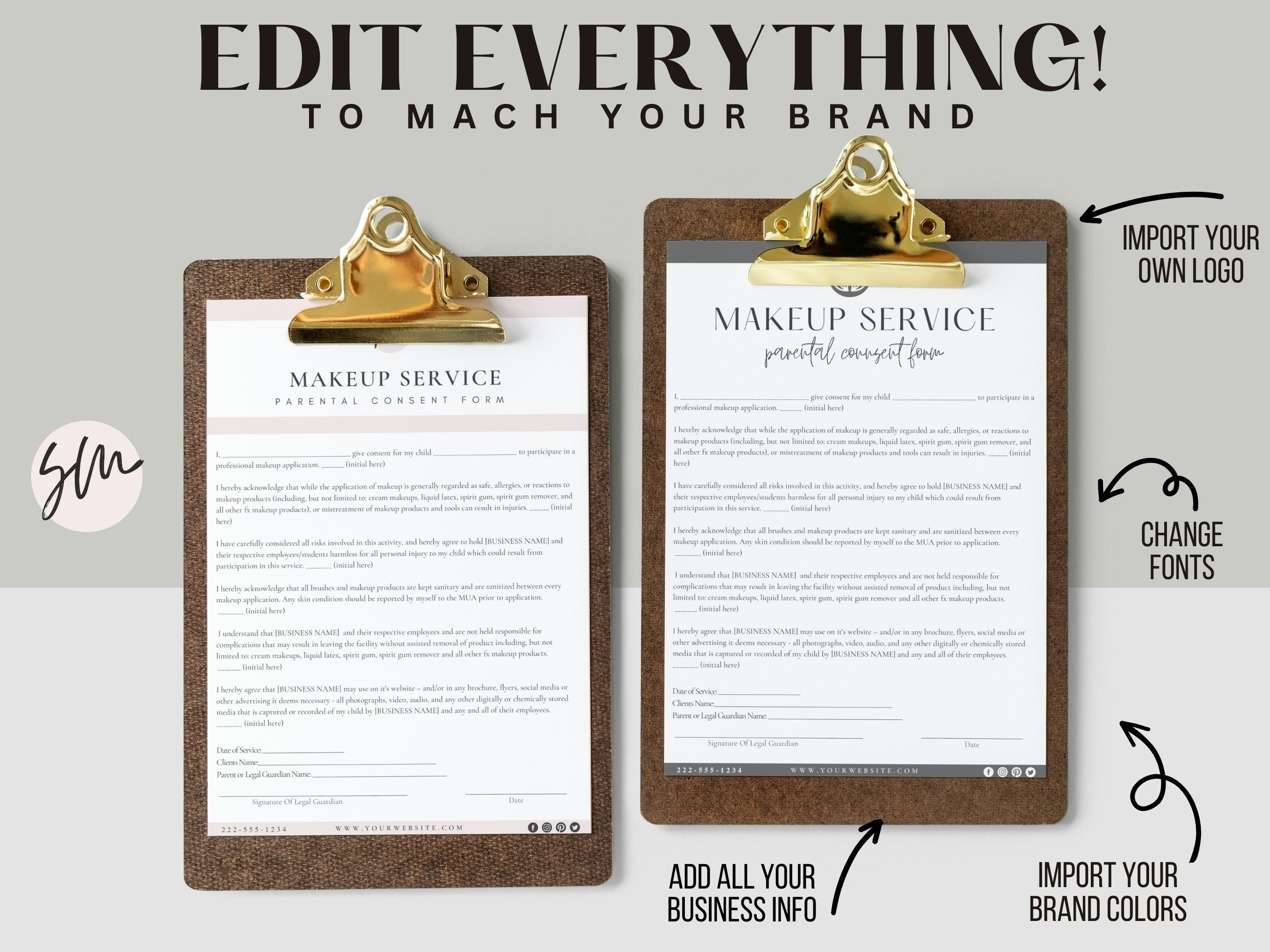 Makeup Parental Consent Form Template, Makeup Artist Forms, MUA Forms ...