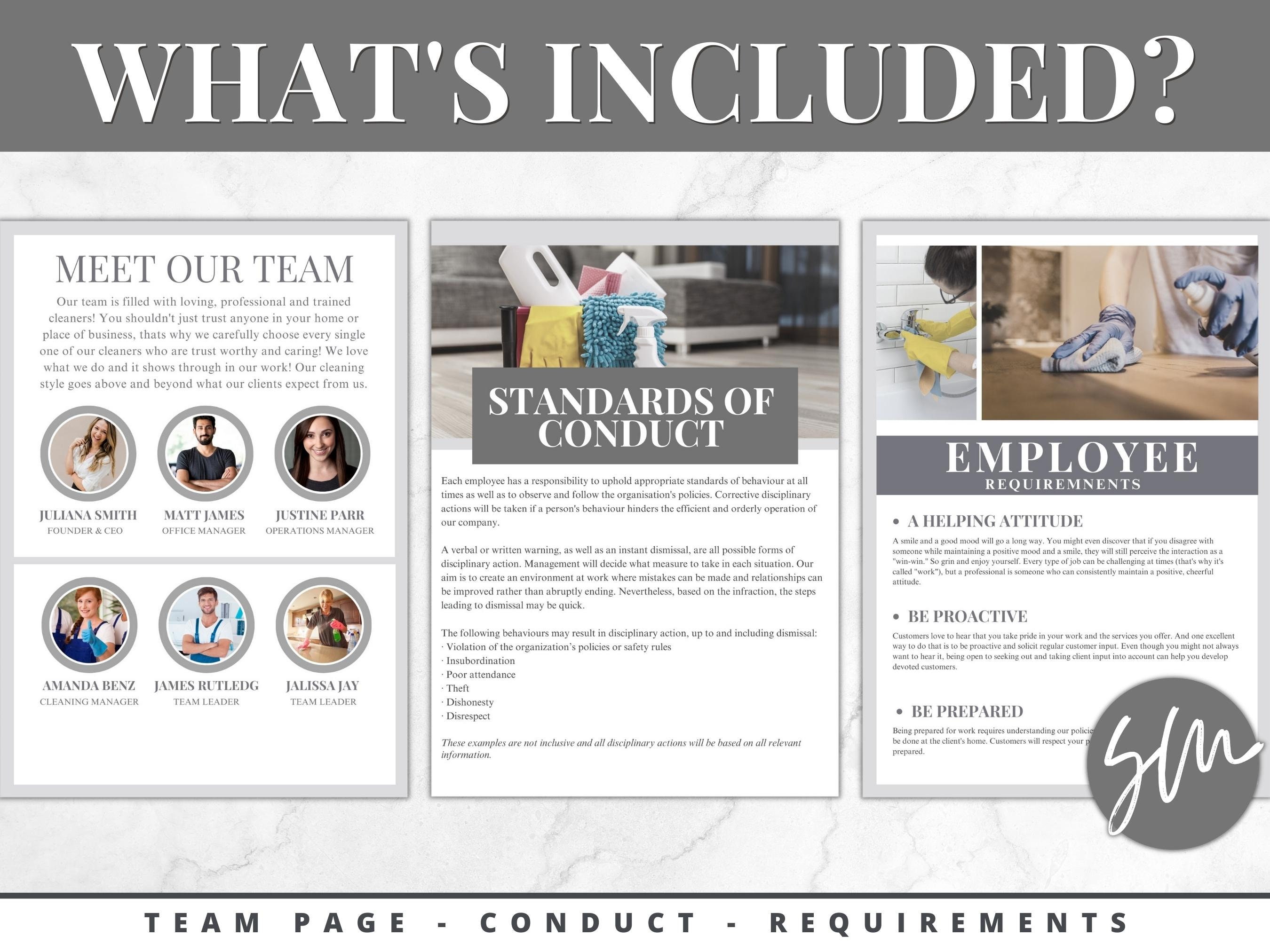 Cleaning Business Employee Handbook Template, Editable Canva Manual ...