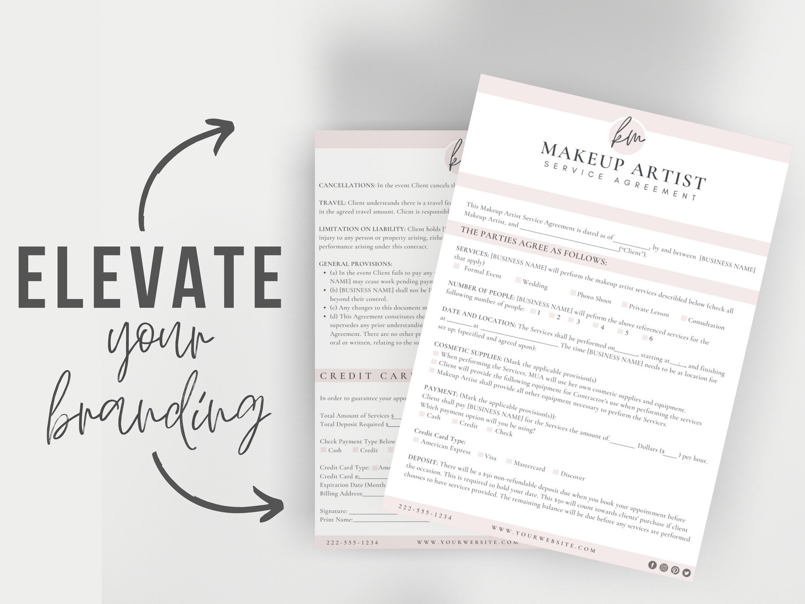 Makeup Artist Forms Bundle, MUA Contract, Makeup Service Forms ...