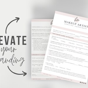 Makeup Artist Forms Bundle, MUA Contract, Makeup Service Forms ...