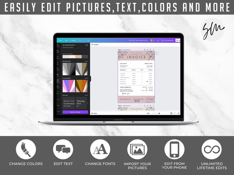 Invoice Editable Template, Printable Order Form Invoice,invoice ...