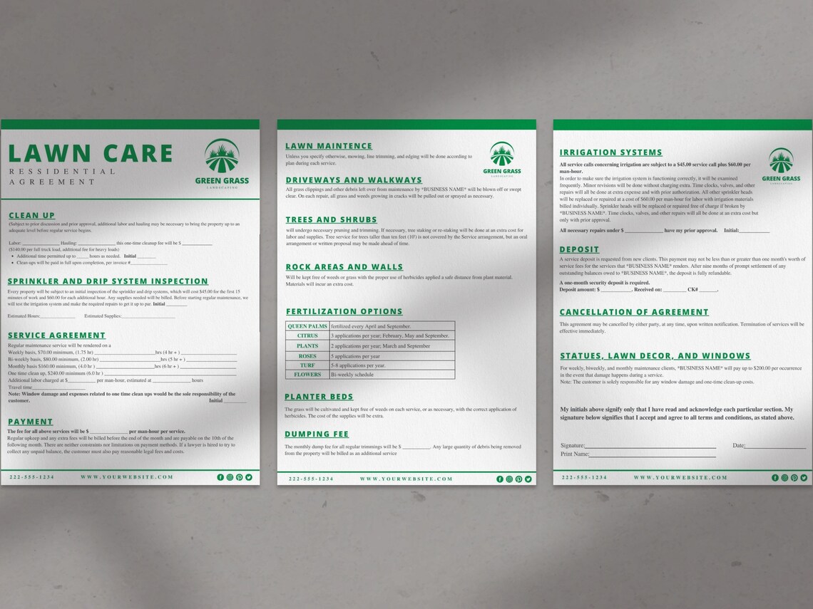 Landscaping Agreement, Landscaping Form, Landscaping Contract ...