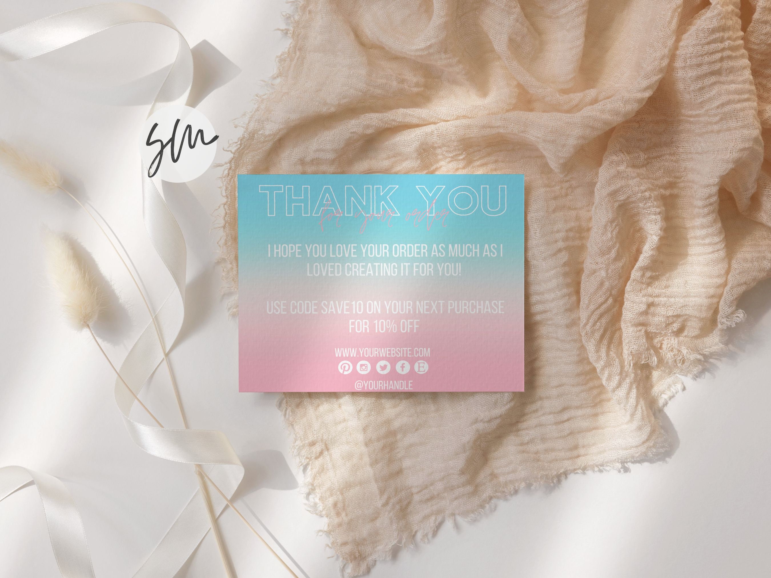 Neon Thank You Card Thank You Card Template Thank You Card - Etsy