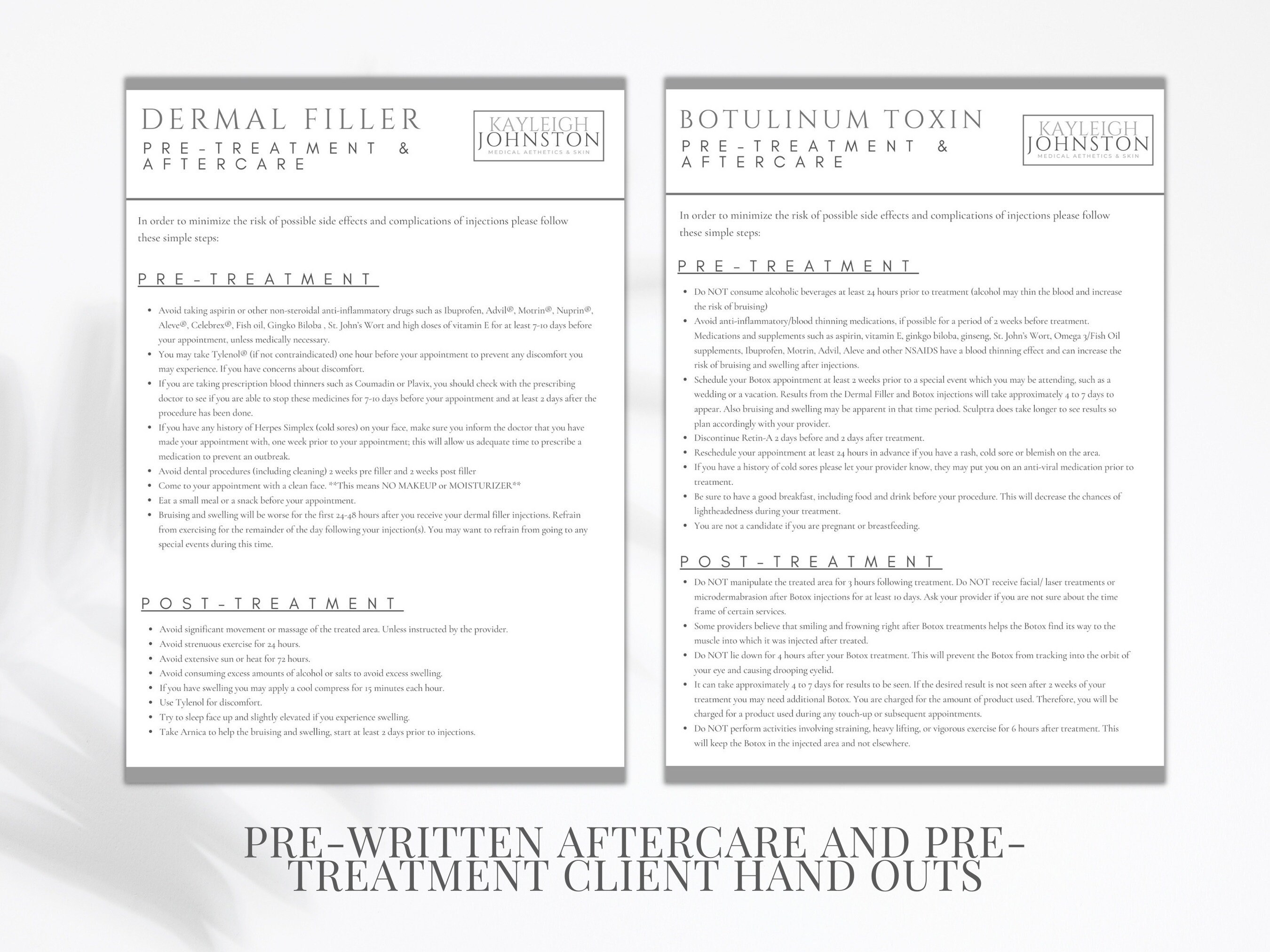 Botox Form Templates, Dermal Filler Templates,nurse Injector Template ...